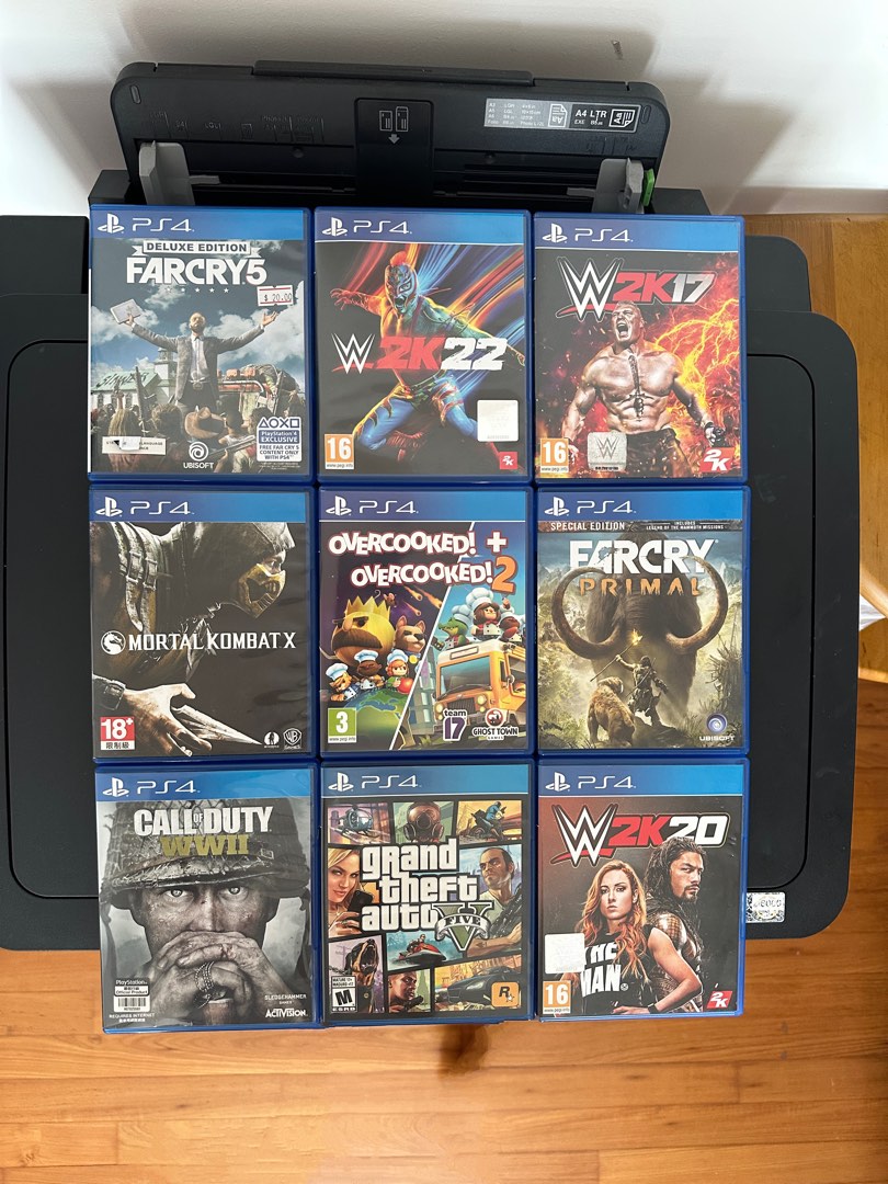 PS4 game Farcry 5 / W2K22 / W2K17 / Mortal kombat x / Overcooked 1 + 2 ...
