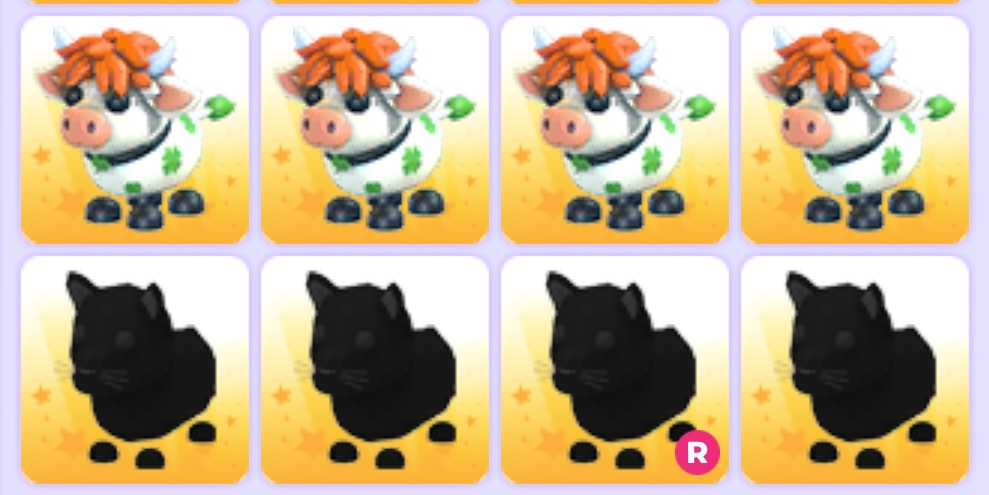 adopt me pets | clover cow | black panther | kangaroo | shark ...