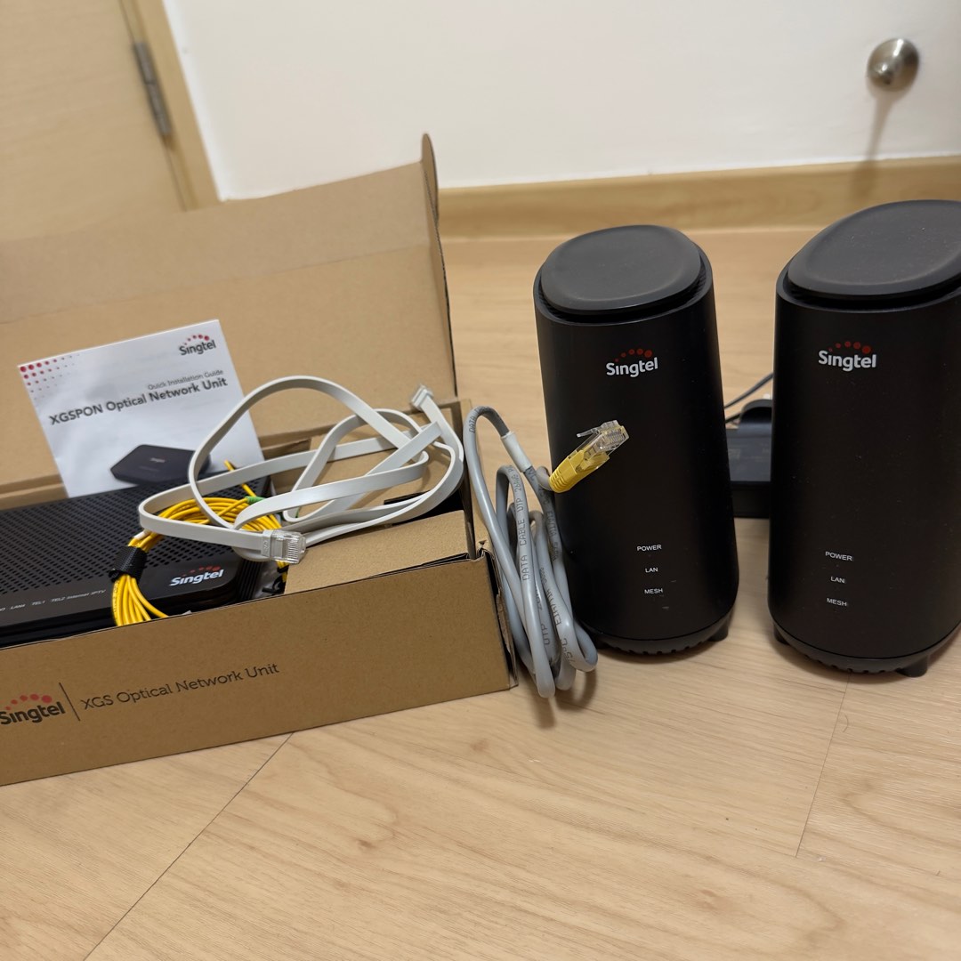 Singtel Wifi6 Mesh Extender and Singtel Optical Network Router, Computers & Tech, Parts ...