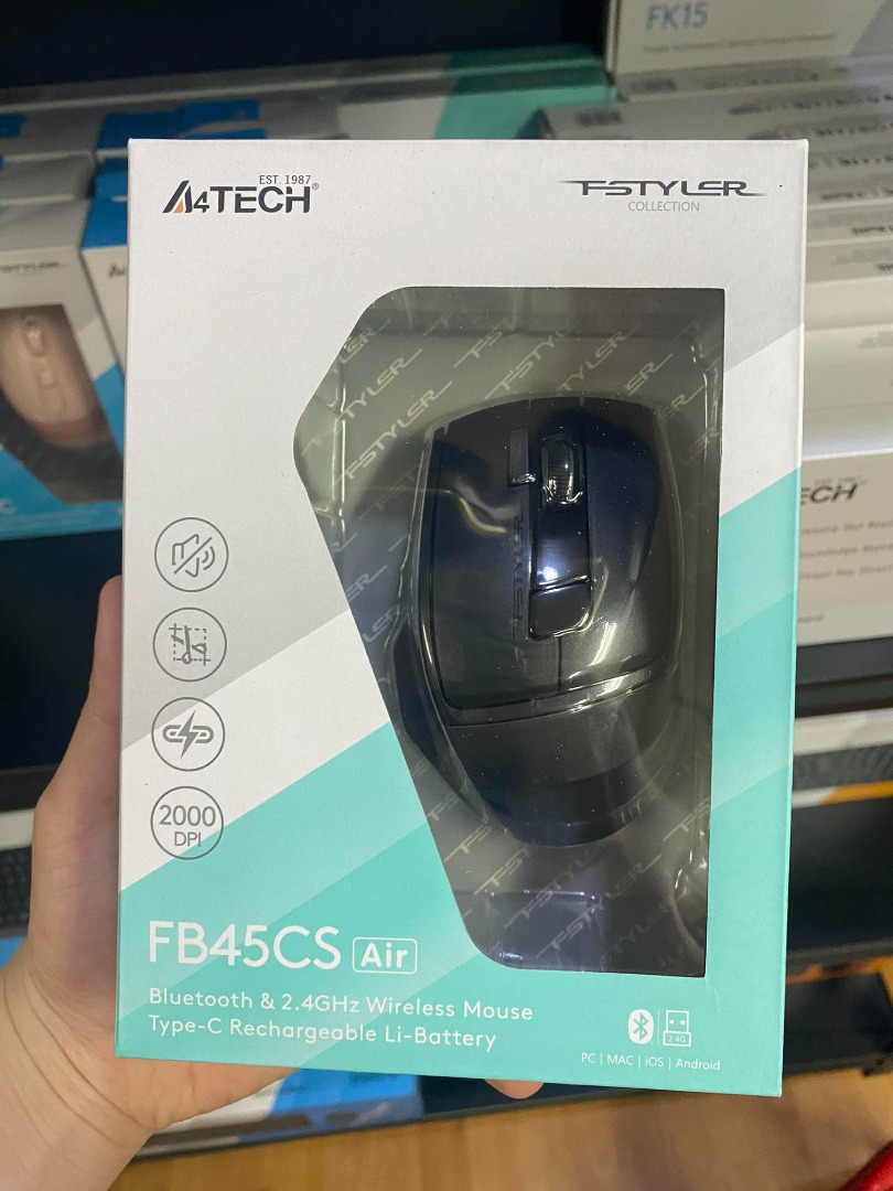 A4Tech FB45CS Air2 Fstyler Bluetooth & Wireless Rechargeable Silent ...