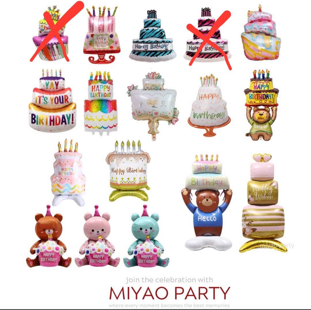 Cakes Birthday Candles Foil Balloon / Standing Cake Happy Birthday Cake ...