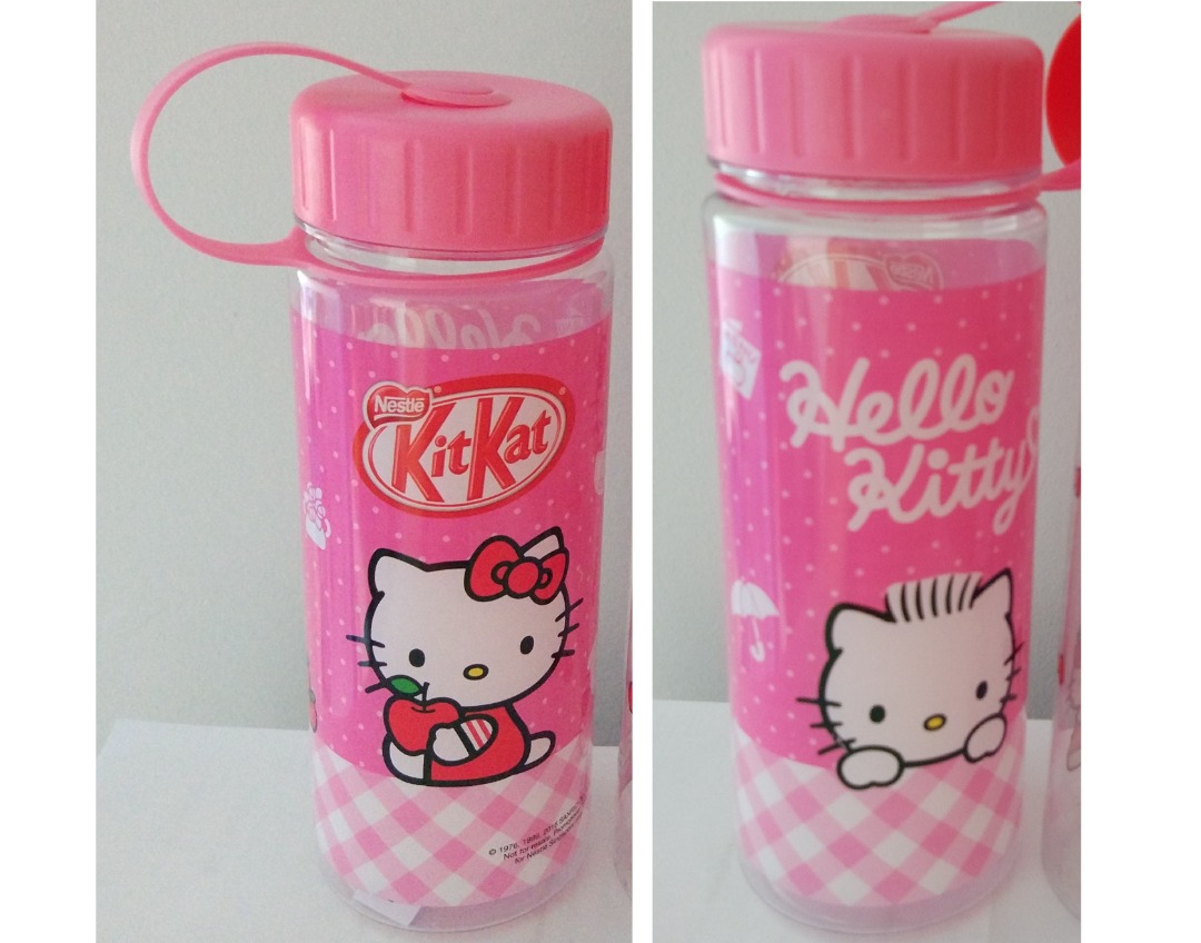 Hello Kitty with Nestle Kit Kat Unique Cute Pink Color Plastic Water ...