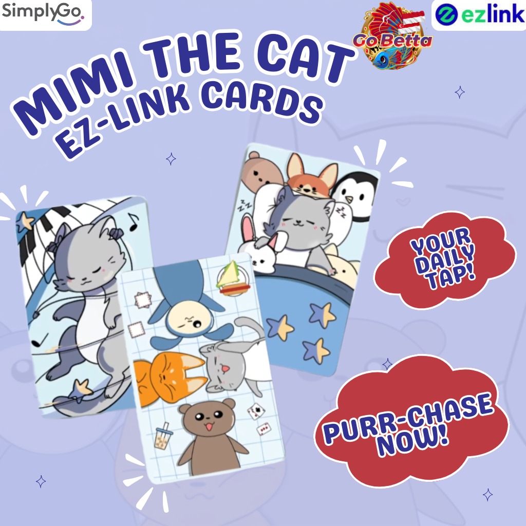 Mimi the Cat Ezlink Card Cute & Exclusive Ez-Link for MRT & Bus ...