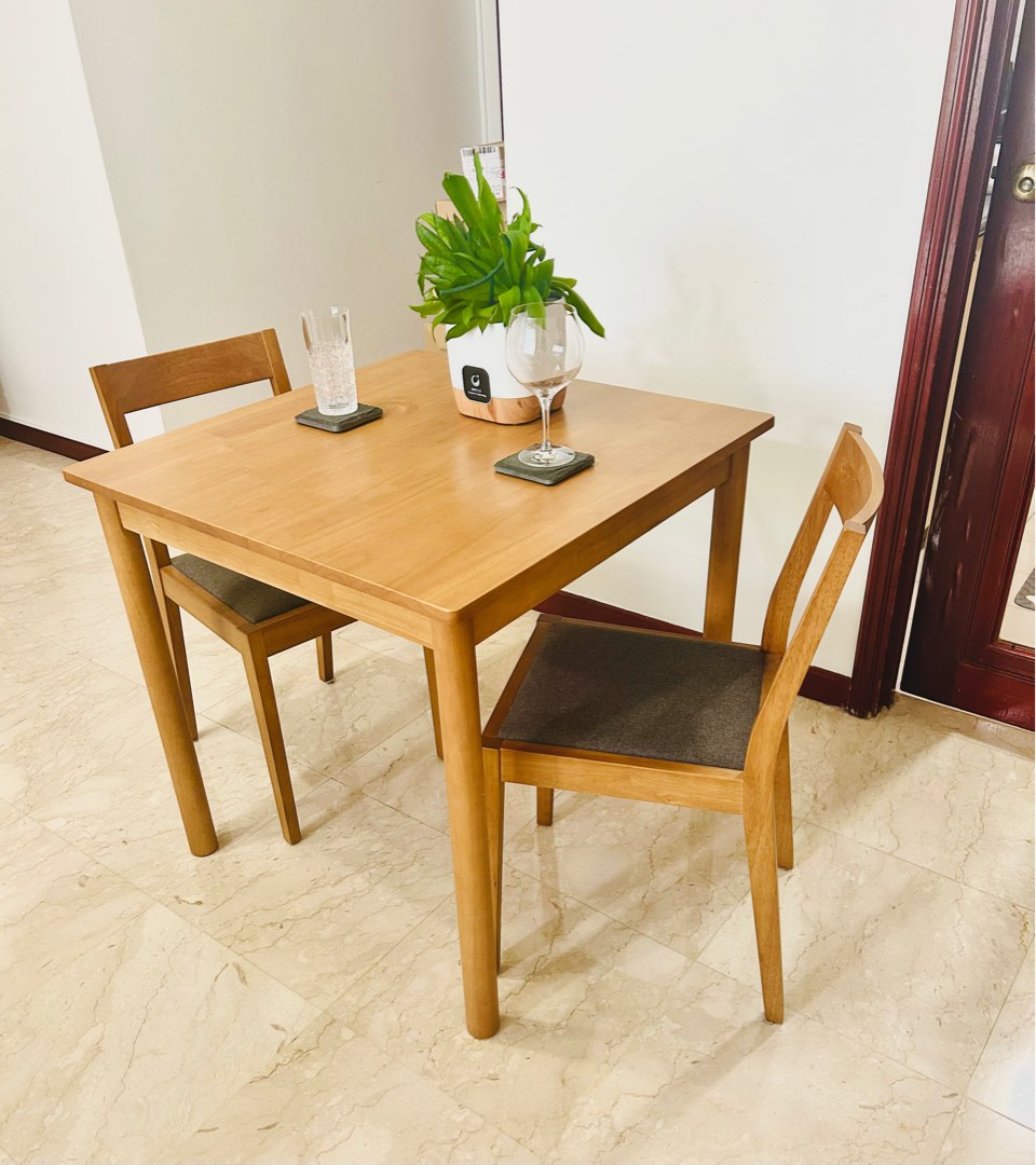 New Muji Dining Table and 2 chairs, Furniture & Home Living, Furniture ...