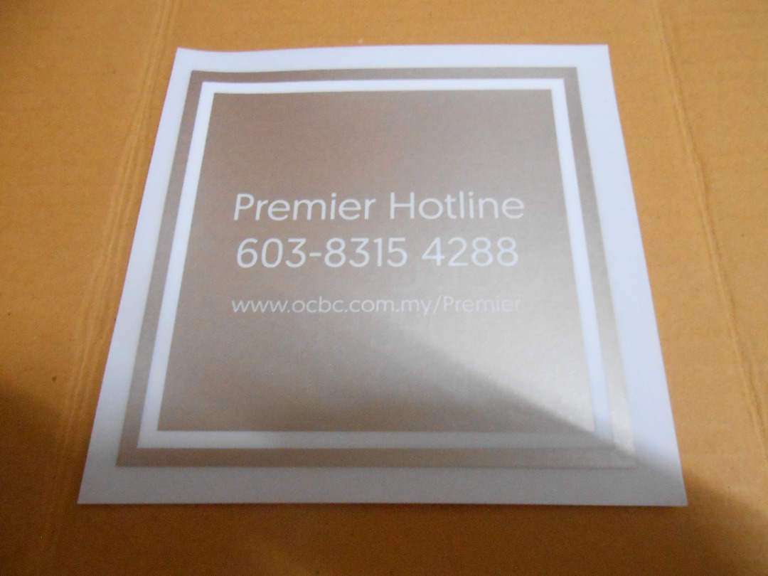 OCBC PREMIER CAR STICKER, Hobbies & Toys, Collectibles & Memorabilia ...