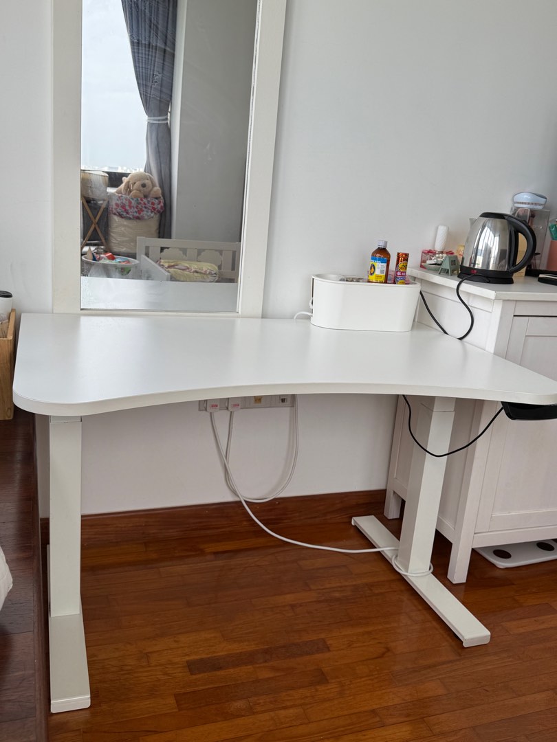 Office hub Table/ study table/ motorised height, Furniture & Home ...