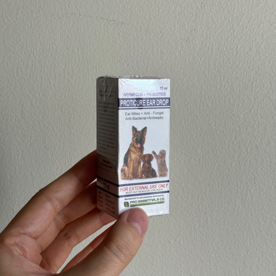 PROTICURE EAR DROP 15ml for pets cats dogs ear mites anti fungal ...