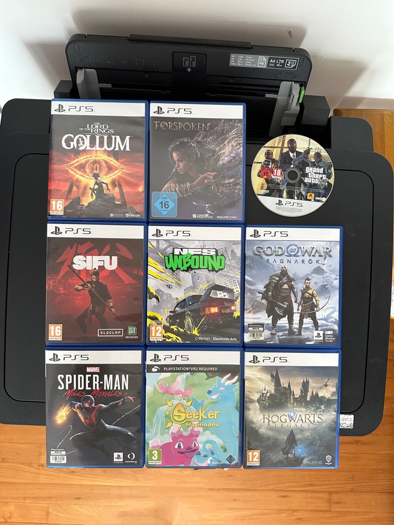 PS5 game Lord of the rings collum / Forspoken / GTA V / SIFU / NFS ...