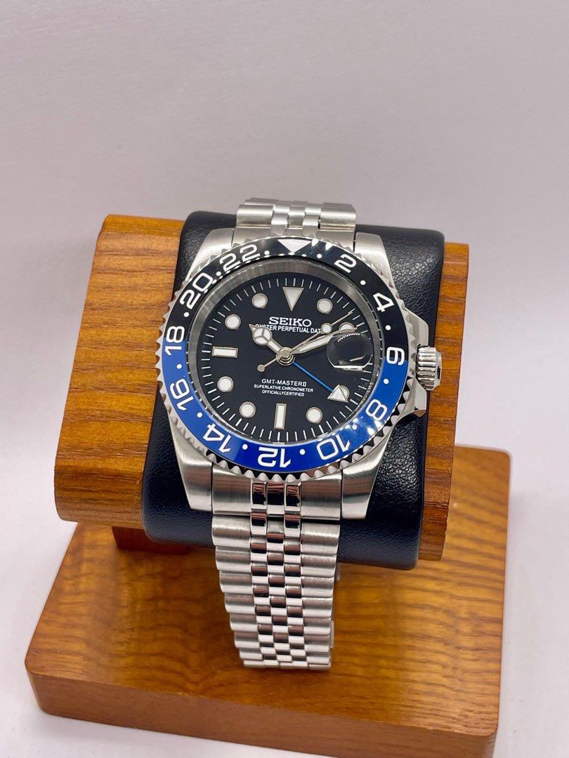Seiko Custom Mod “GMT Master II Batman” 40mm case, Men's Fashion ...