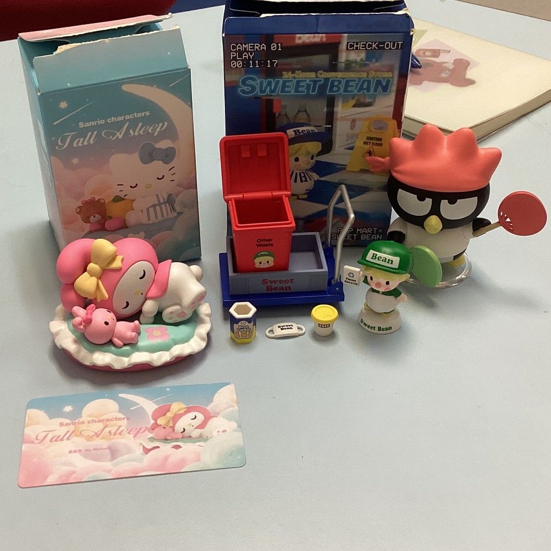 wts popmart figurines ALL FOR $13 sanrio my melody bad badtz maru sweet bean convenience store ...