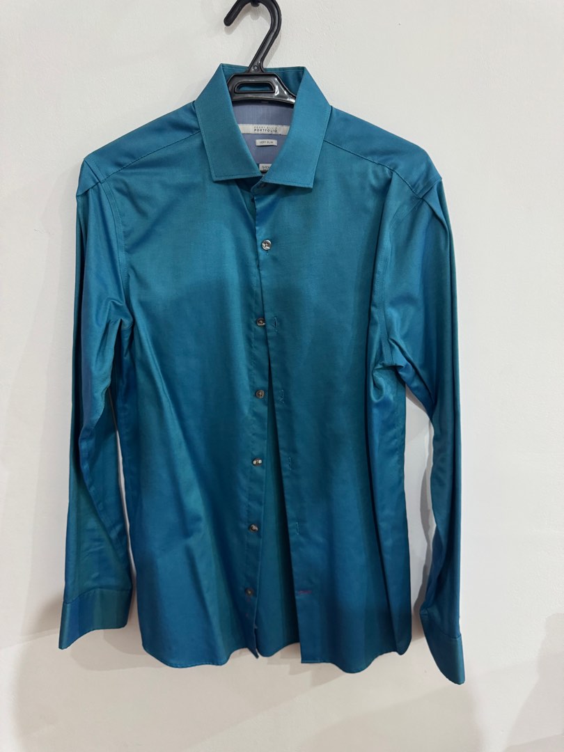 100% Authentic Perry Ellis Long Sleeved Shirt, Men's Fashion, Tops ...