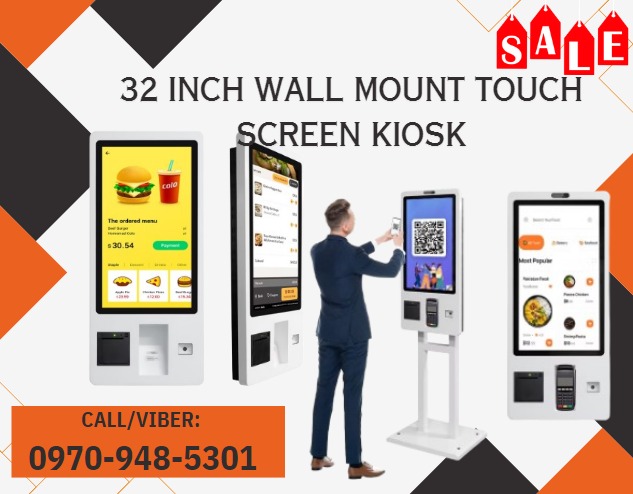 32 Inch Wall Mount Touch Screen Fast Food Ordering KIOSK Self Service ...