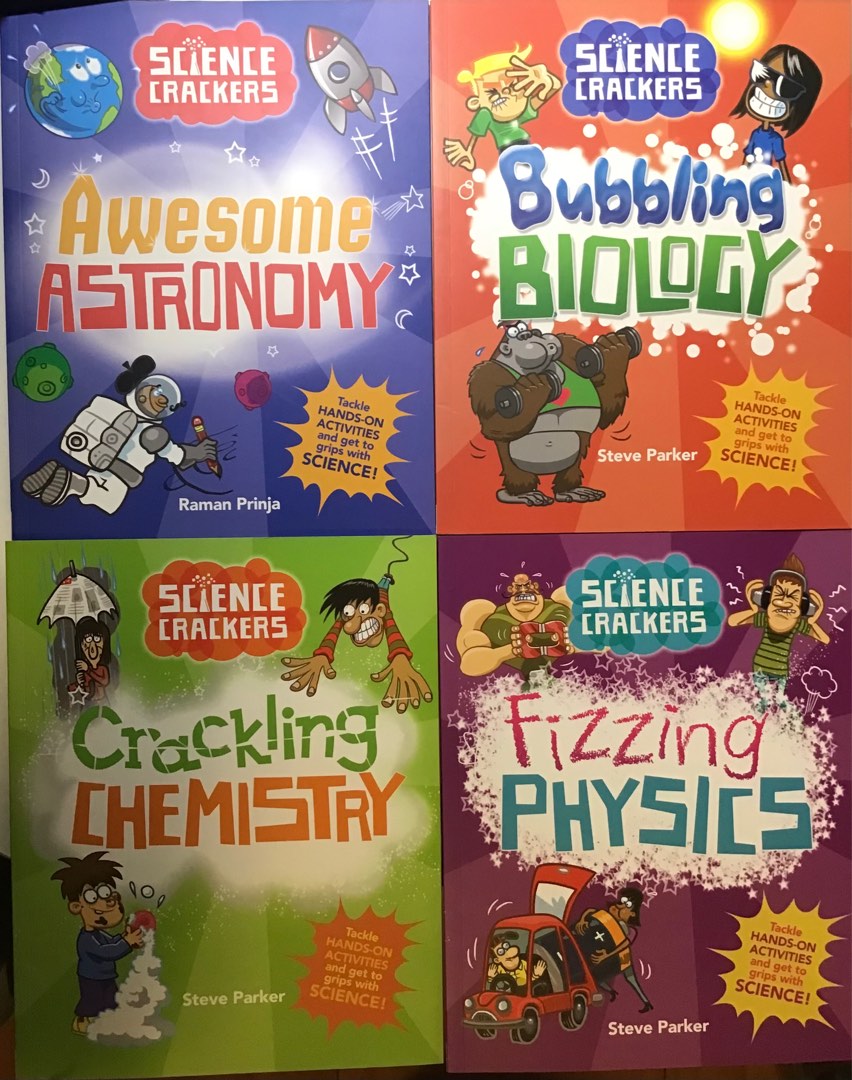 兒童英文科學圖書 1 套4本：science crackers : Astronomy、Biology、crackling chemistry ...