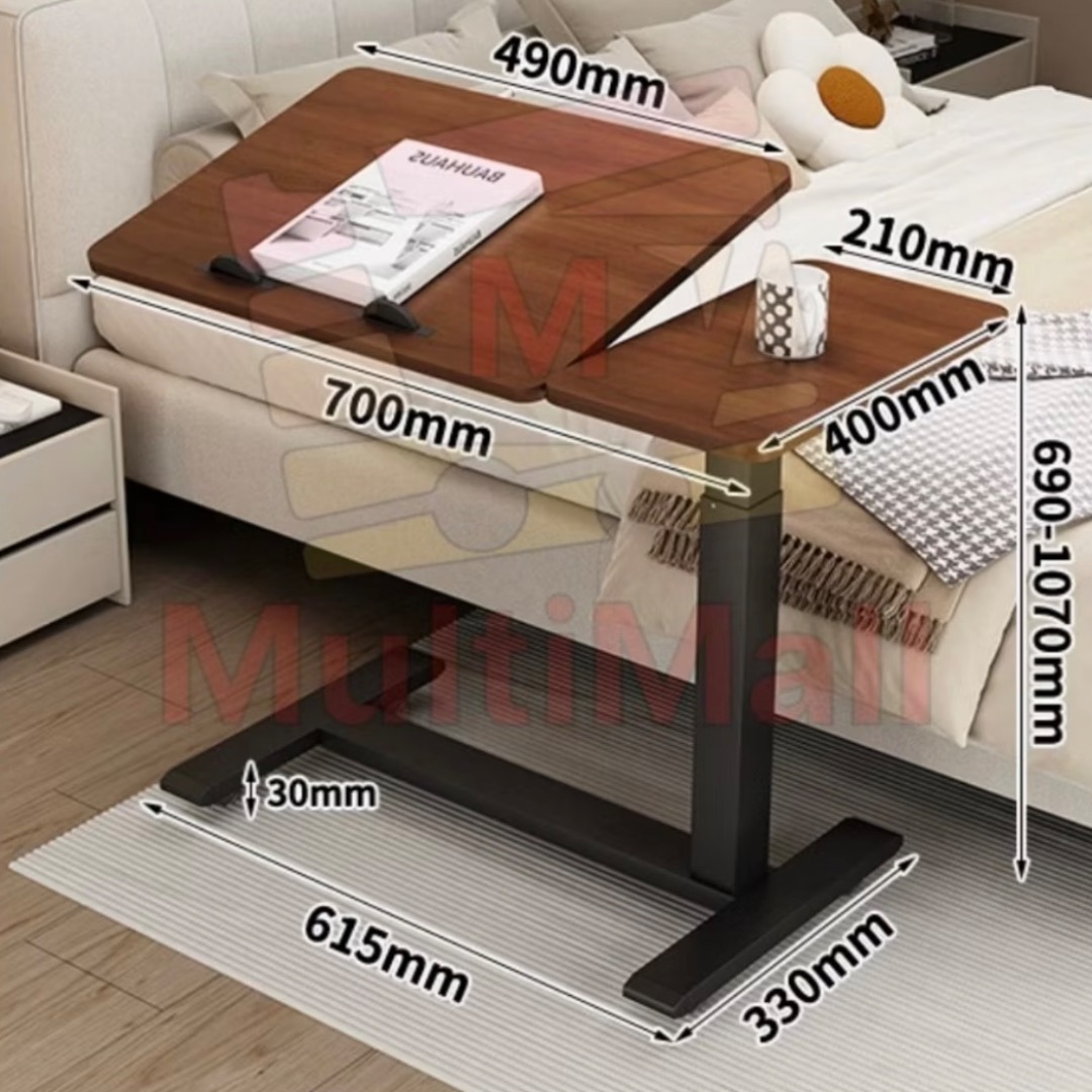 Adjustable Bedside Laptop Table | Rolling Overbed Desk with Tilting ...