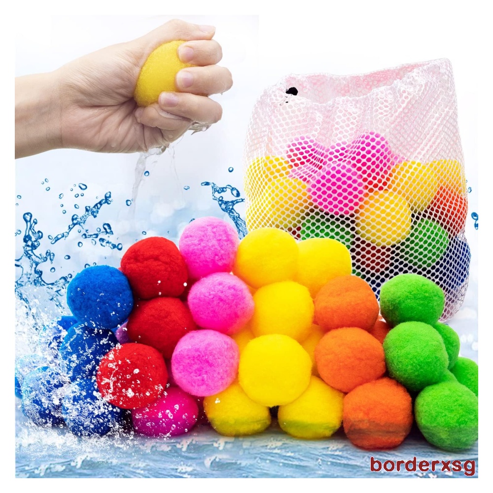 Auksay 50 Water Soaker Balls Reusable Water Balloons Splash Balls Pool ...