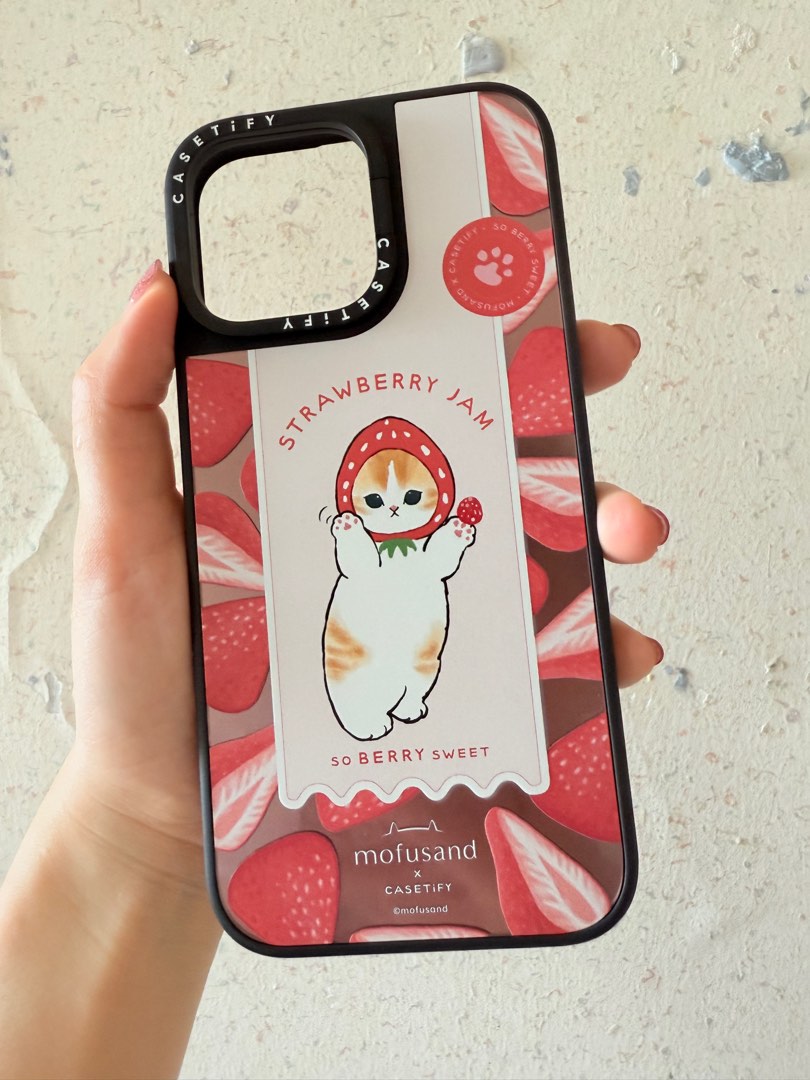 Authentic Strawberry Mofusand Casetify impact ring stand iPhone 16 Pro ...