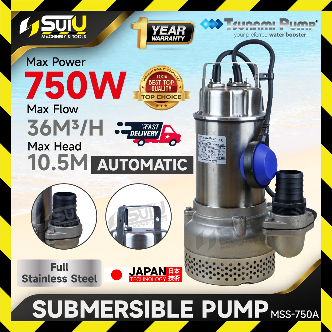 [AUTOMATIC] TSUNAMI PUMP MSS750A / MSS-750A 1HP Stainless Steel ...