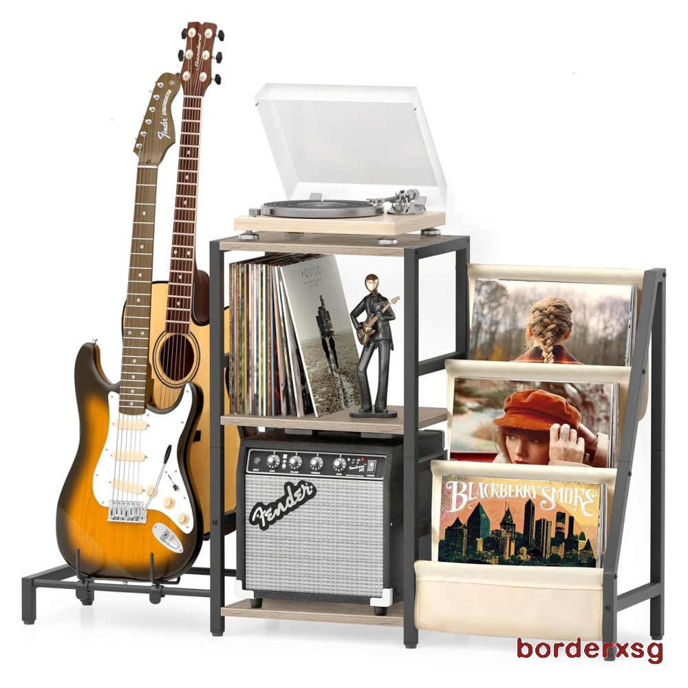 Bikoney Record Player Stand, Guitar Stand for Acoustic, Electric Guitar ...