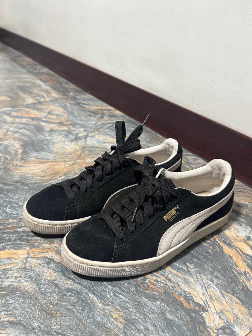 Black Puma Suede, Women's Fashion, Footwear, Sneakers on Carousell