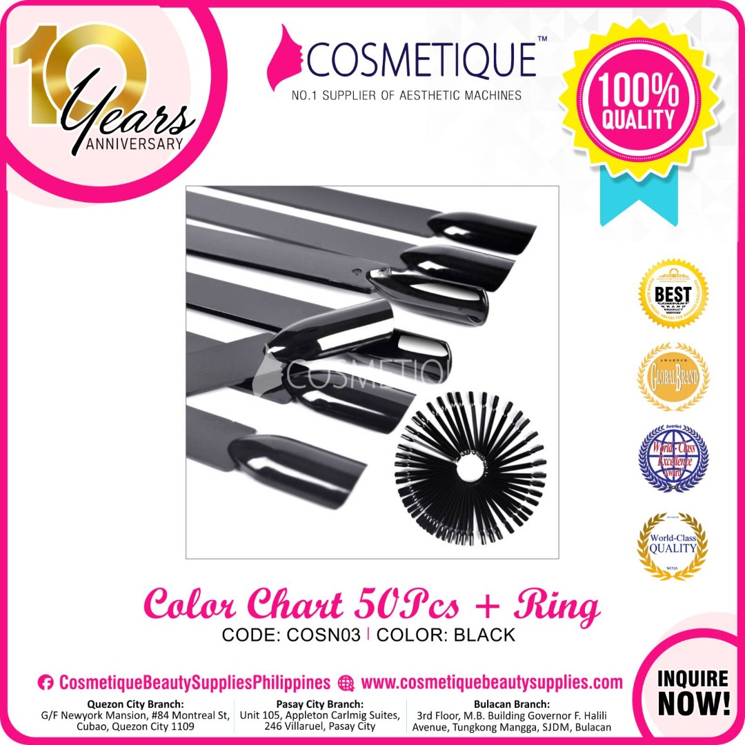Color Chart 50pcs with Ring Color Black, Beauty & Personal Care, Hands ...