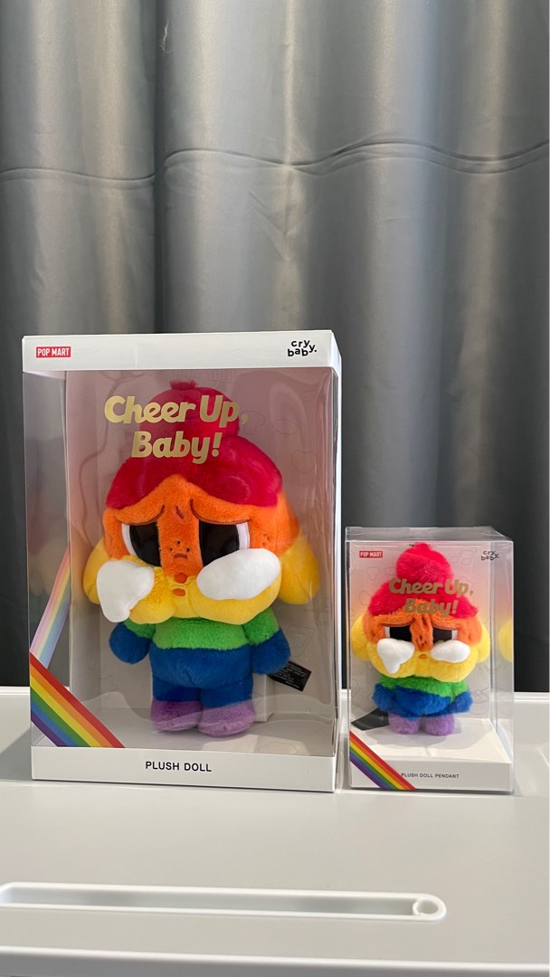 [SET] Crybaby Cheer Up Baby Rainbow Plush Doll & Pendant [POP MART ...