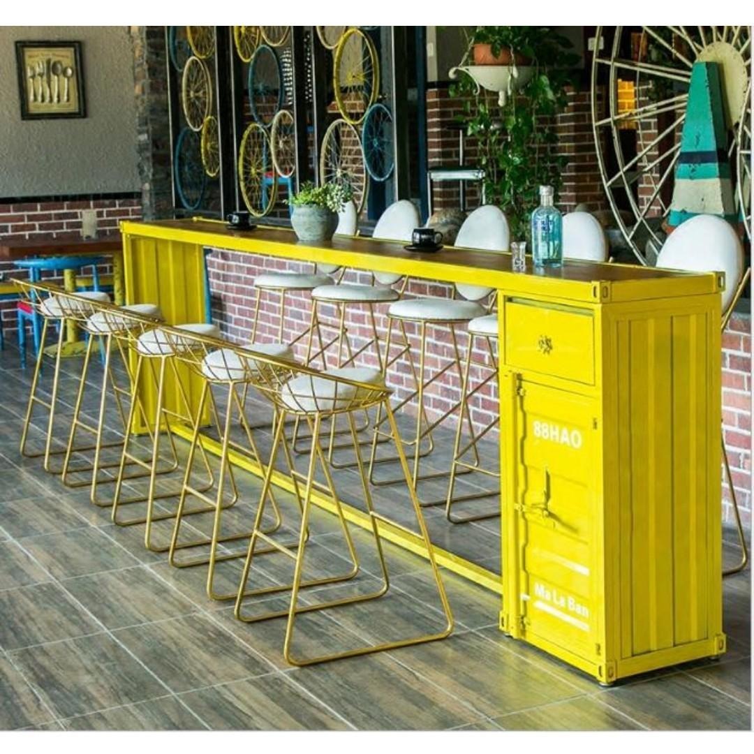 CSBC 007 High Bar Stool Bar Chair Golden NDP Disc Sell, Furniture ...