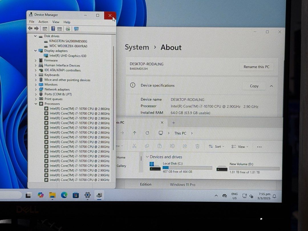 Custom Built Workstation PC Desktop Computer CPU intel 10th Gen i7 ...