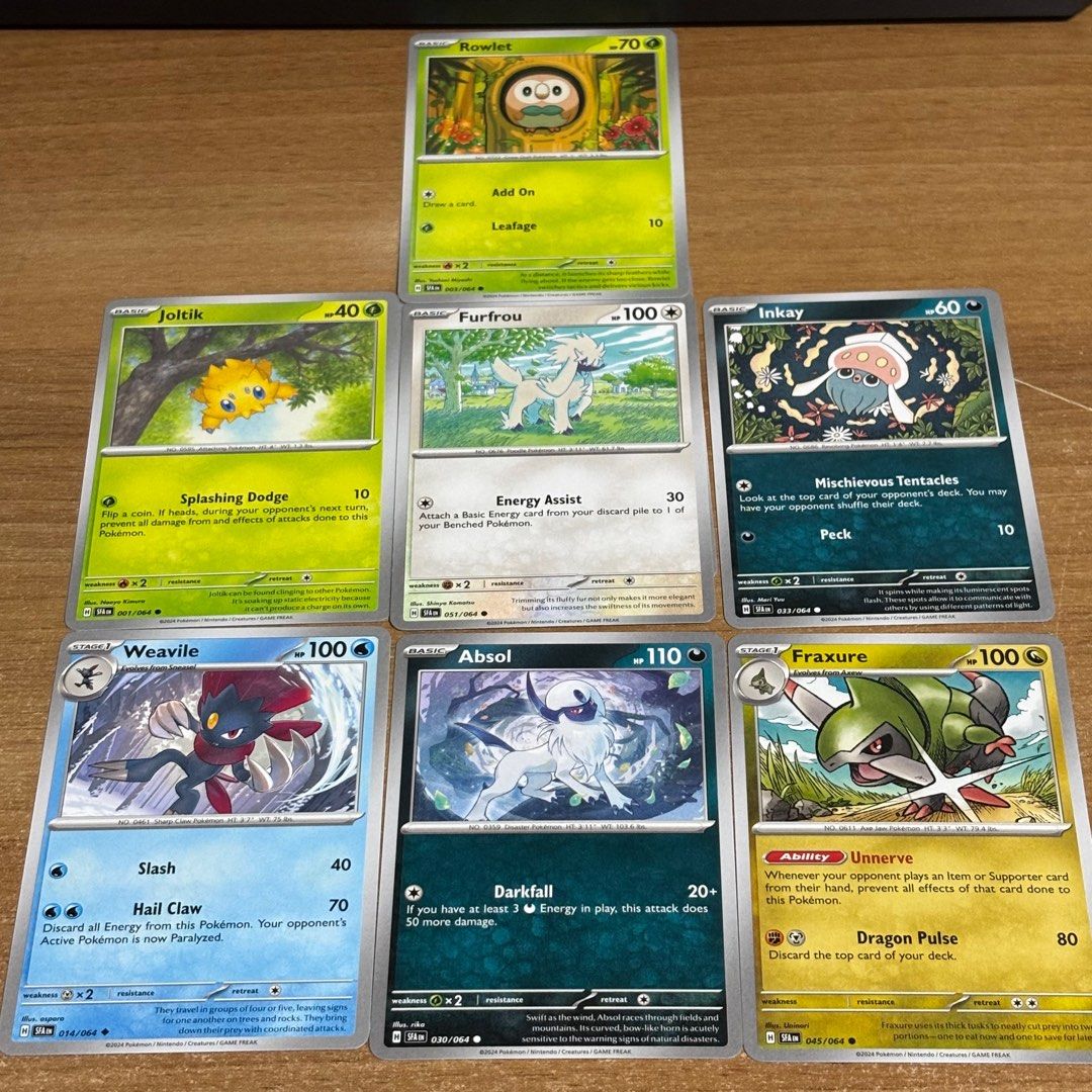 Cute pokemon cards for girlfriend / girls rowlet joltik furfrou inkay ...