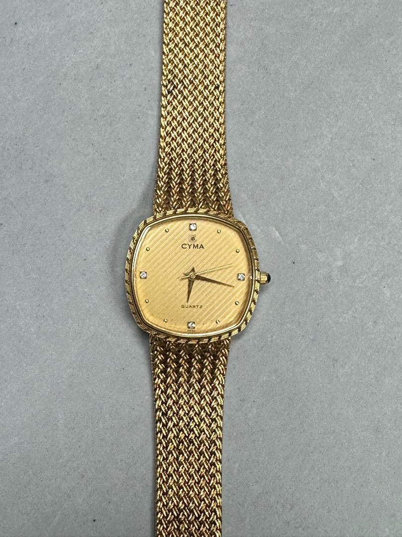 Cyma Watch Full Gold, Jam Cyma Swiss Made, Luxury, Watches on Carousell