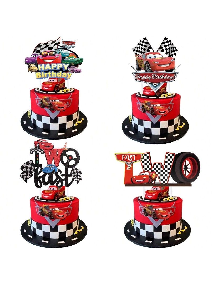 Disney 1pc Disney McQueen Cake Topper,McQueen Birthday Decorations ...