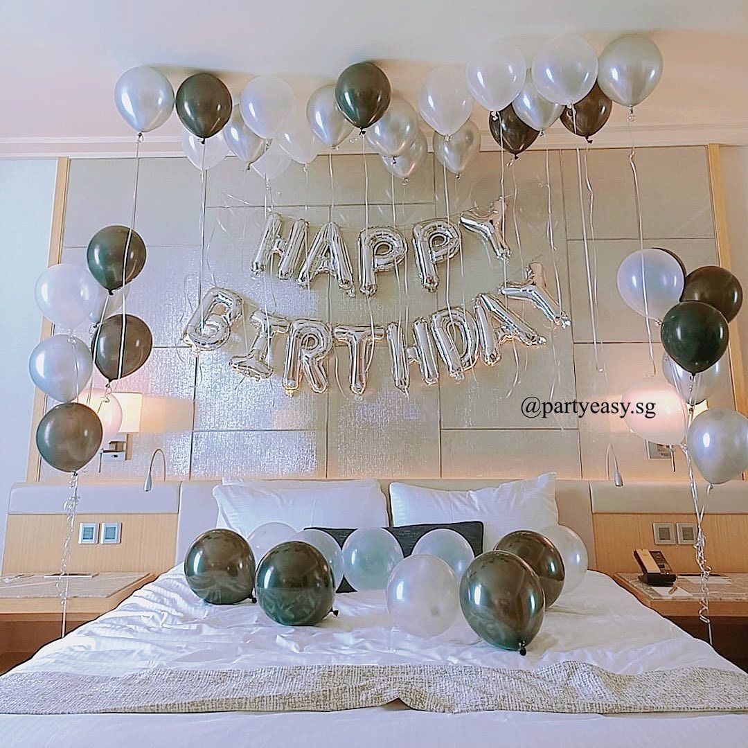 【DIY / On Site-Setup】Hotel Room Birthday Party Surprise Helium Balloons ...