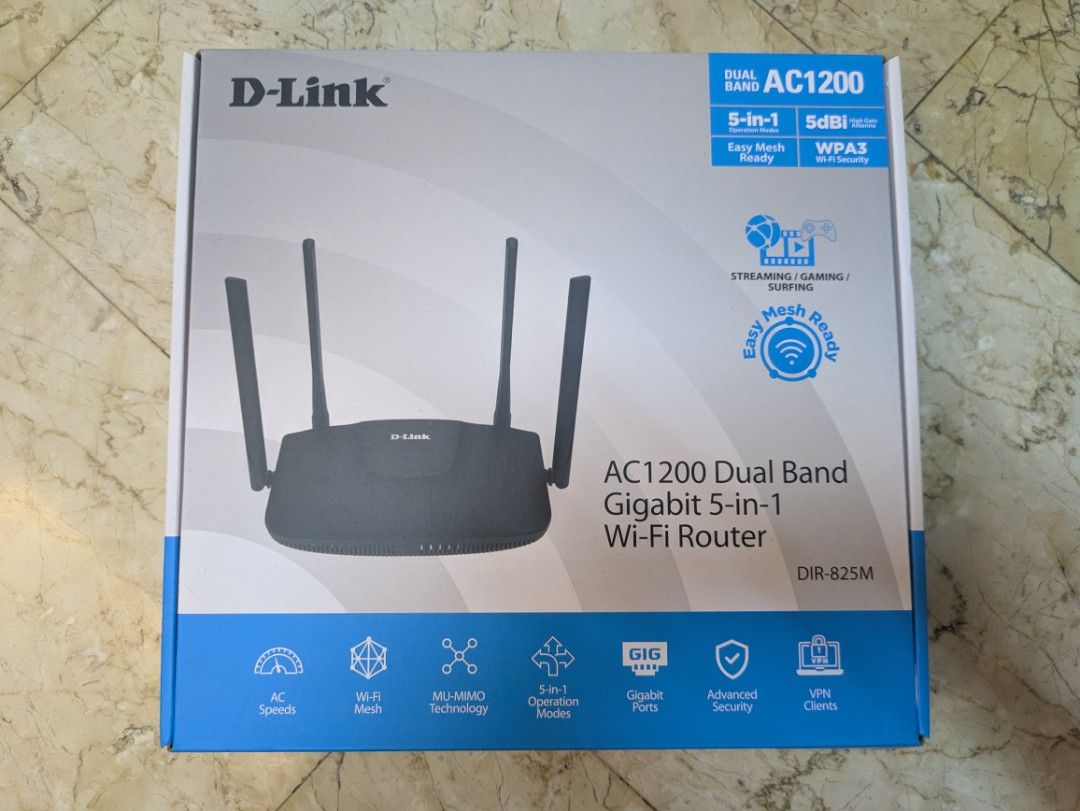 D-Link DIR-825M AC1200 Dual Band Gigabit WiFi Router, Computers & Tech ...
