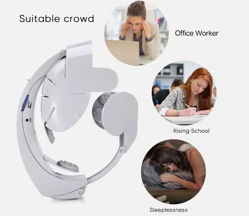 Electric Head Massager Helmet Scalp Brain Relaxation Vibration ...