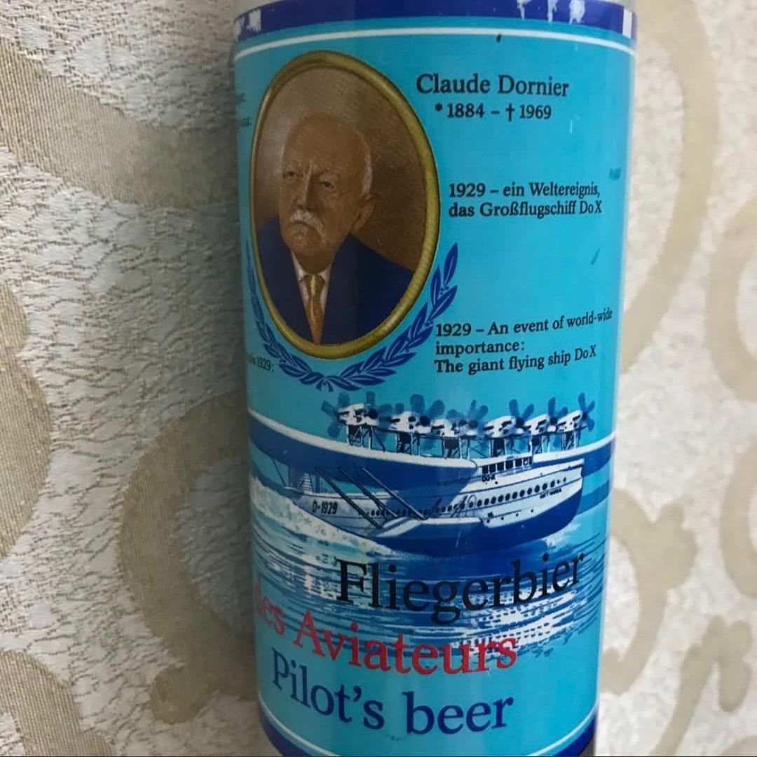Fliegerbier Pilot’s beer empty aluminum bottle - Claude Dornier Germany ...