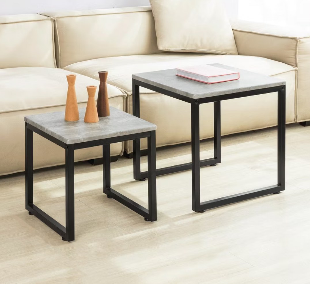 [FREE DELIVERY] 2-in-1 Square Coffee Table Set Modern Living Room Sofa ...
