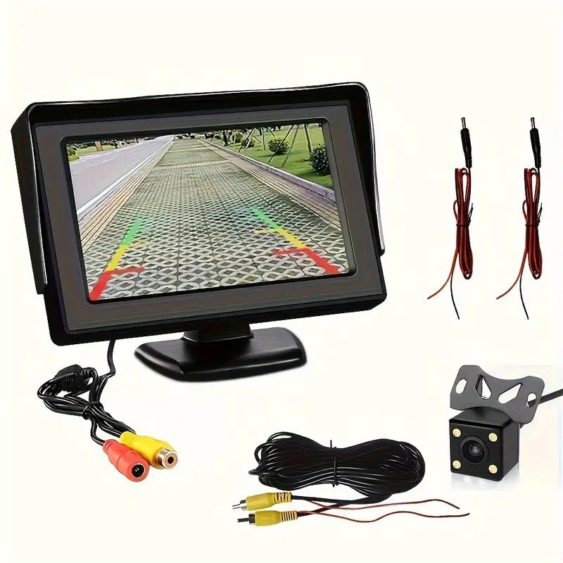 FREE Vehicle-mounted Display 4.3-inch Reversing Image Visual Reversing Camera Backup Camera ...