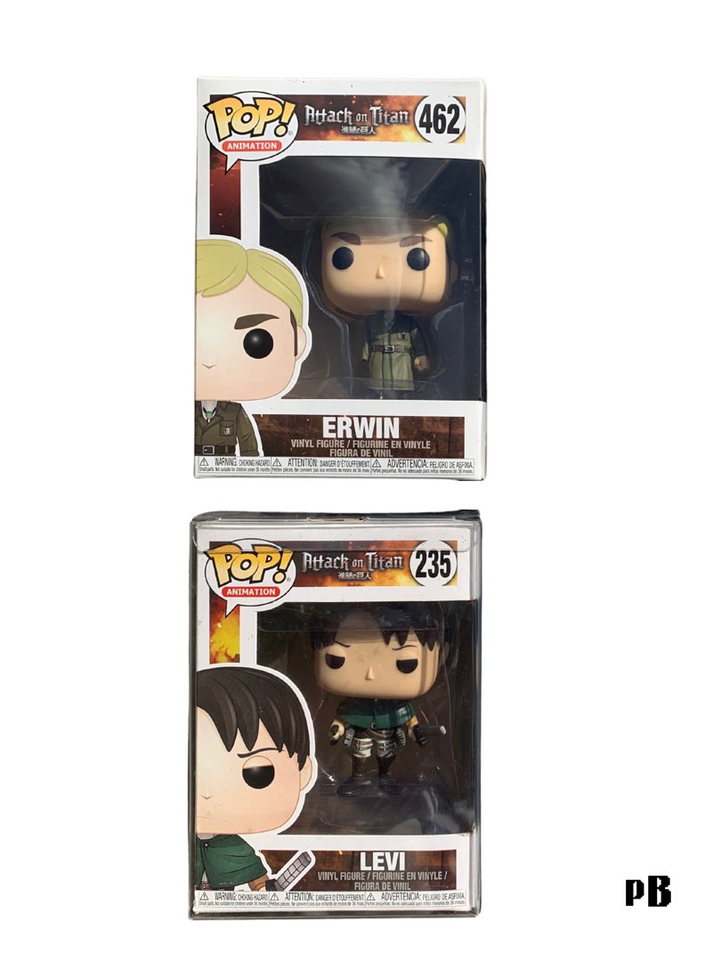 Funko Pop AoT Levi Erwin Attack on Titan, Hobbies & Toys, Toys & Games ...