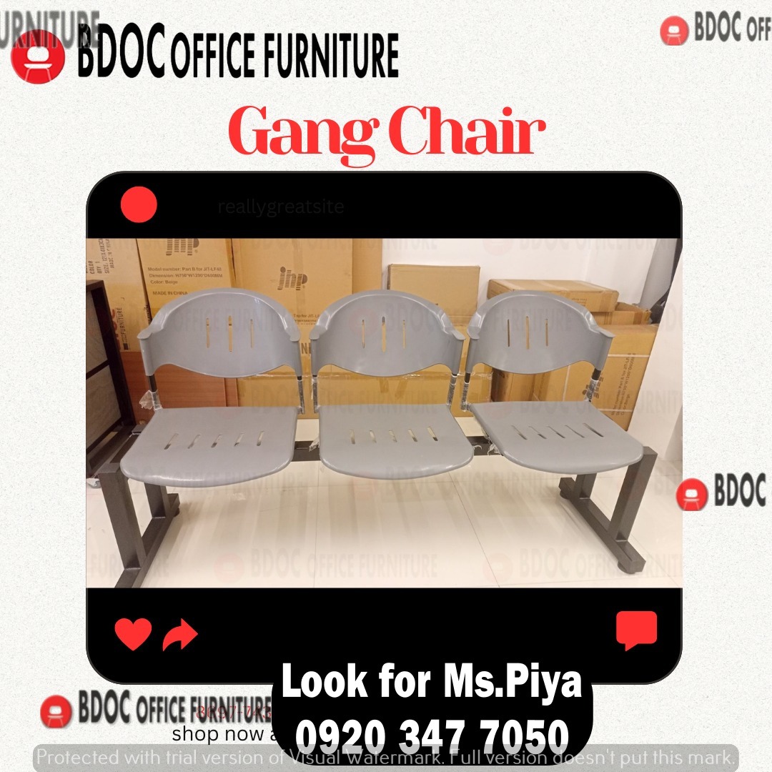 GANG CHAIR / OFFICE FURNITURE / OFFICE PARTITION, Furniture & Home ...