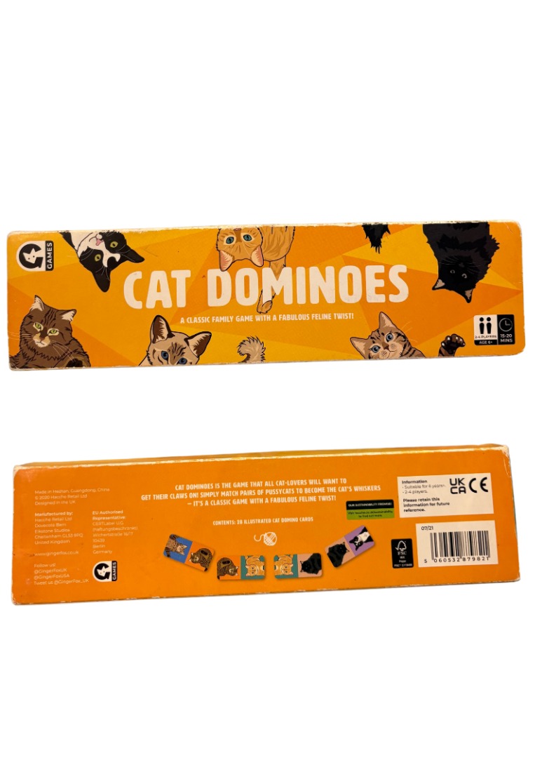 Ginger Fox Cat Themed Dominoes Set - Match Pairs Of cats To Become The ...