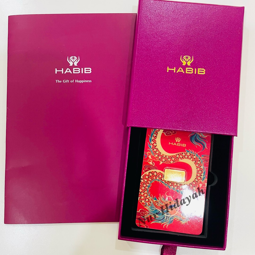 Habib Goldbar complete set 999.9 24k 1gram Limited edition, Hobbies ...