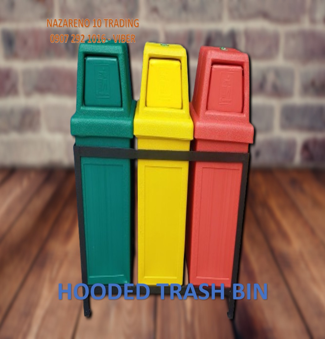 Hooded trash bin Segregation 802, Furniture & Home Living, Cleaning ...