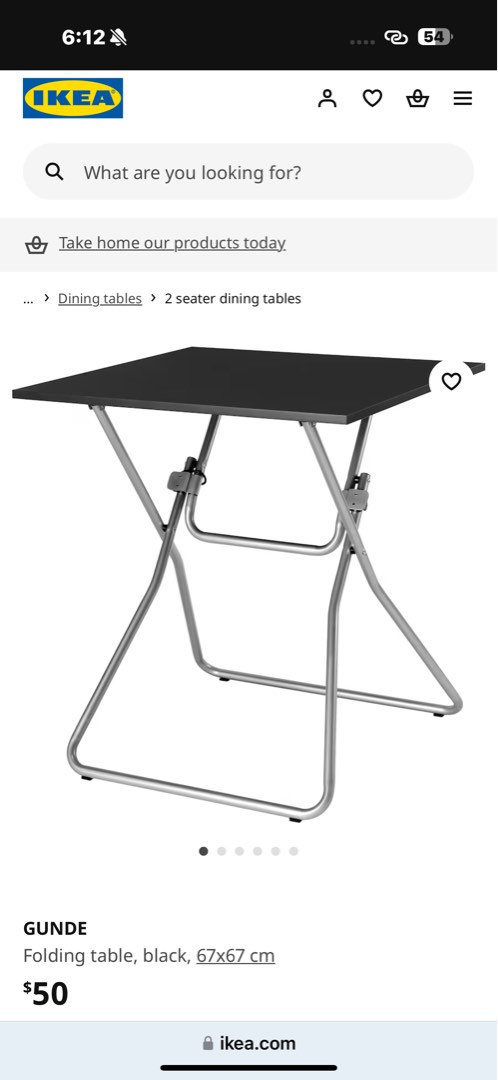 IKEA Gunde foldable table and chair, Furniture & Home Living, Furniture ...