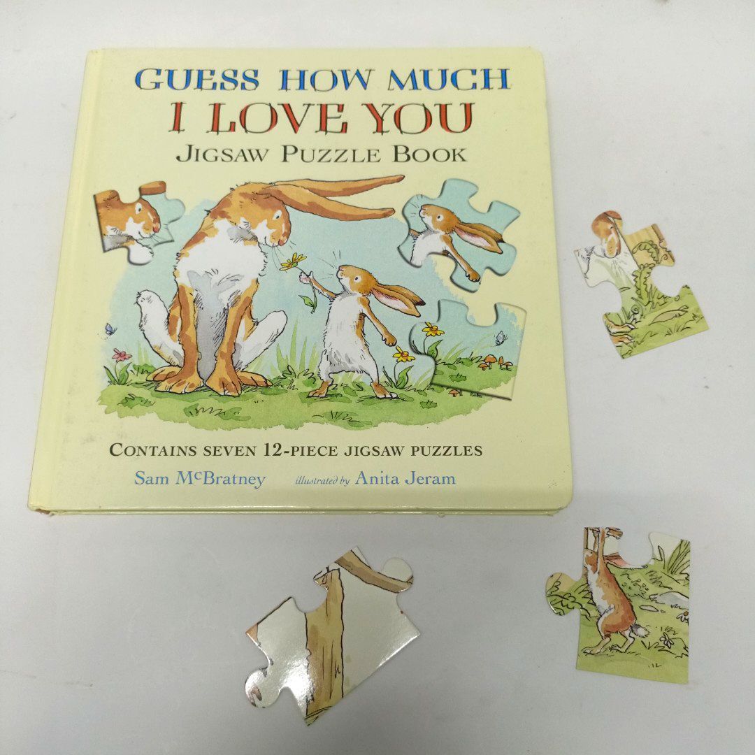 Jigsaw Puzzle Story Book Guees How Much I Love You, English Reading ...