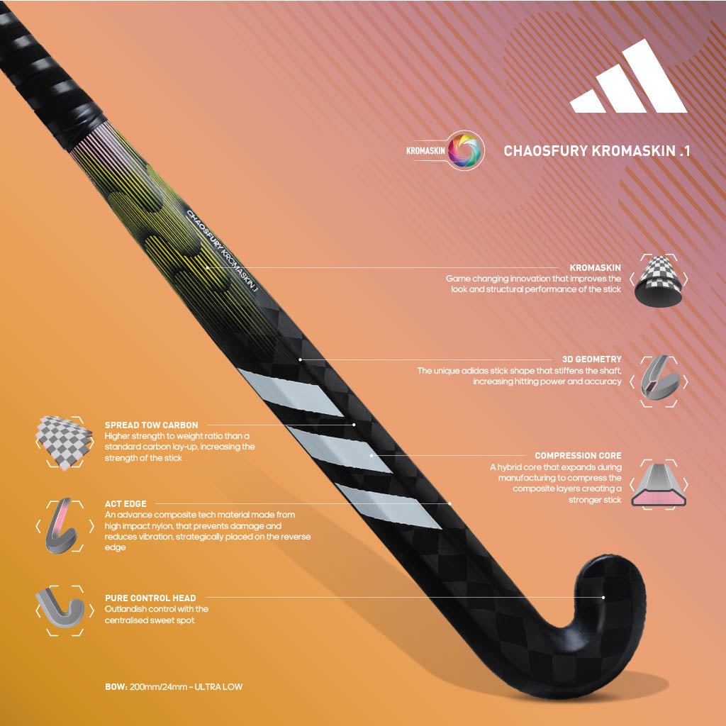 Kayu Hoki-Adidas Chaosfury Kromaskin .1 Hockey Stick 2024/2025 Season ...