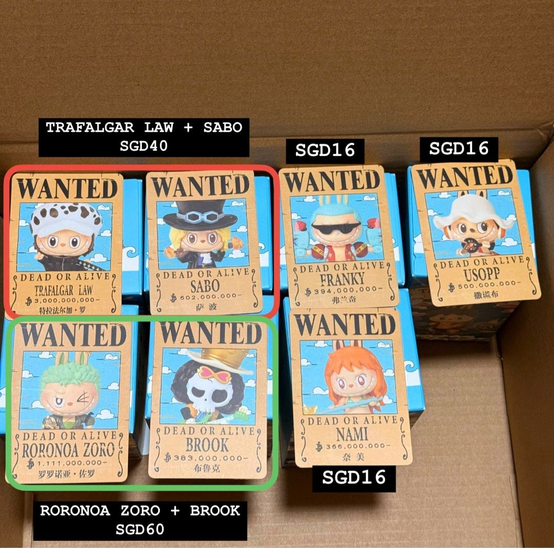LABUBU One Piece – Roronoa Zoro Trafalgar Law Sabo Brook Franky Nami ...