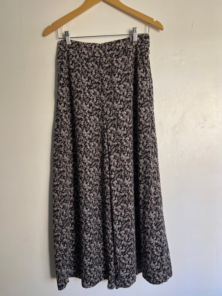 Lepsim dainty floral wide pants, Women's Fashion, Bottoms, Other ...