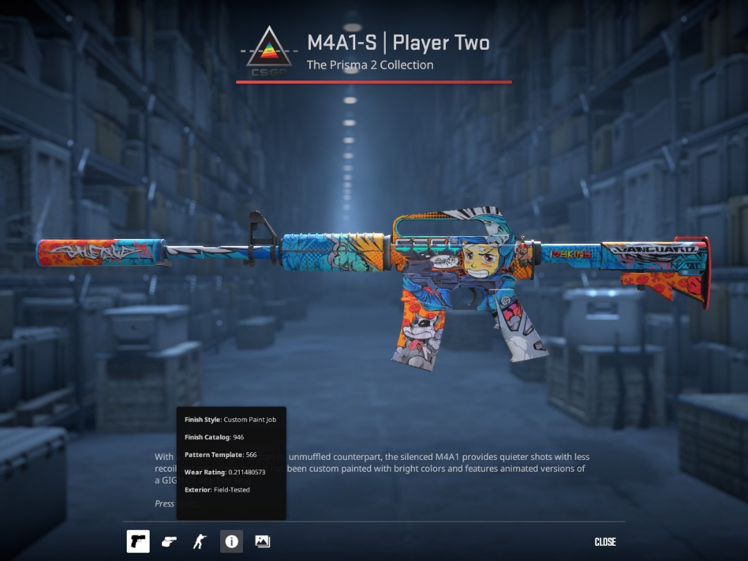 M4A1-S Player Two FT CS2 CSGO, Video Gaming, Gaming Accessories, In ...