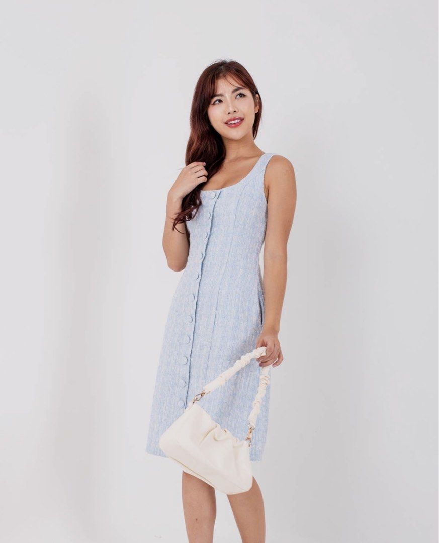 MGP ISOLYN TWEED DRESS IN BLUE, Women's Fashion, Dresses & Sets ...