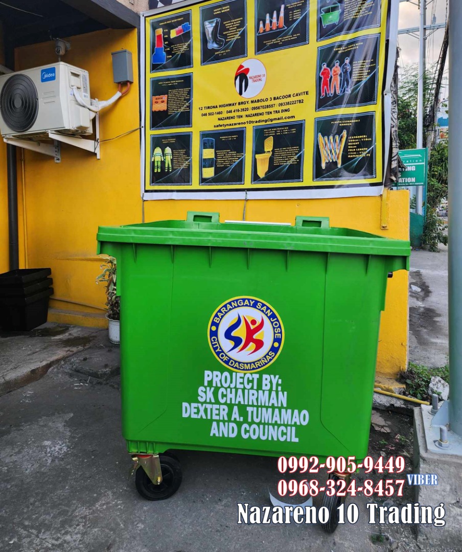 mobile trash bin 1100 liters, Furniture & Home Living, Cleaning ...