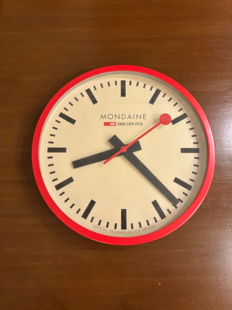 Mondaine Wall Clock (large 40cm), Furniture & Home Living, Home Decor ...